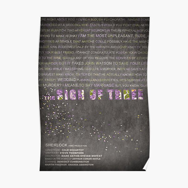 "The Sign of Three fan poster" Poster for Sale by koroa | Redbubble