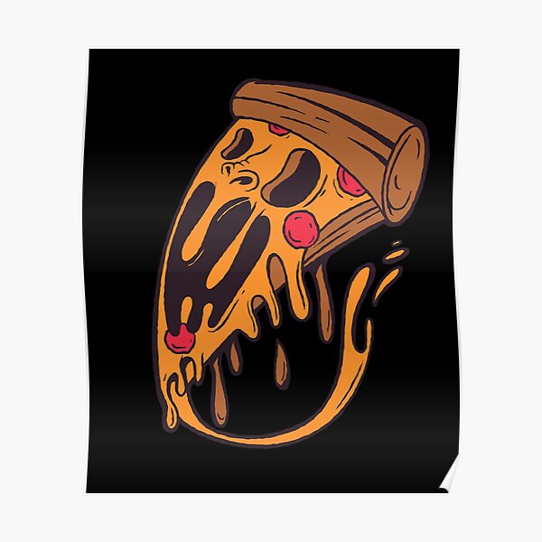 Pizza Monsters Creatures Food Scary Pizza Slice Posters | Redbubble