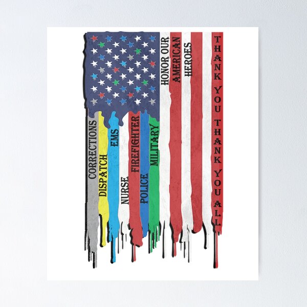"First Responders Thin Line Support Gifts: American Flag with Thin Line ...