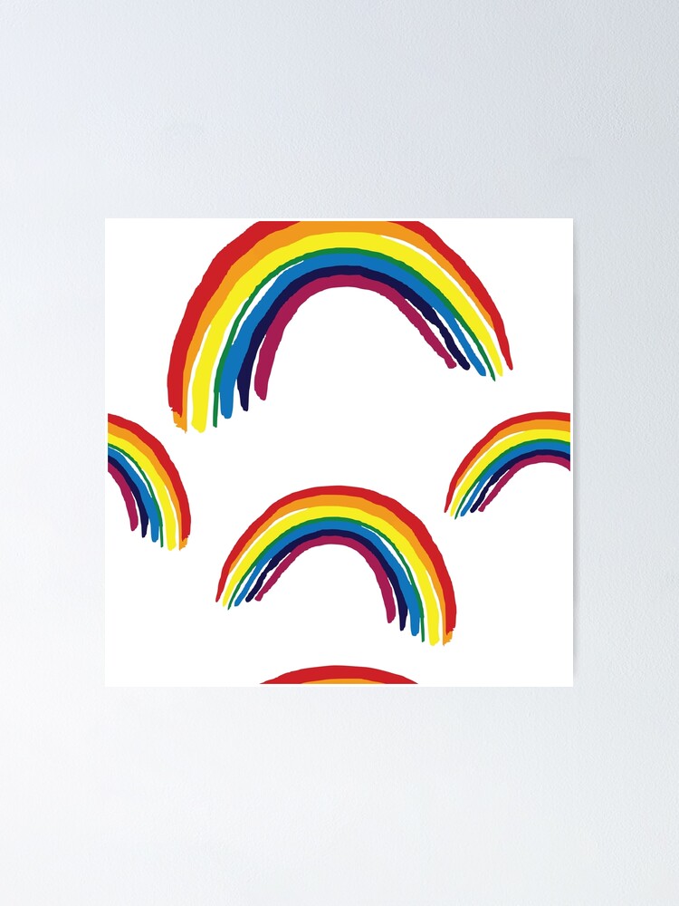 "Cute Colorful Rainbow" Poster for Sale by blacklittlemoon | Redbubble