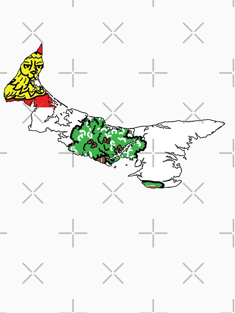 "Prince Edward Island PEI, Canada Map with PEI Flag" T-shirt by ...