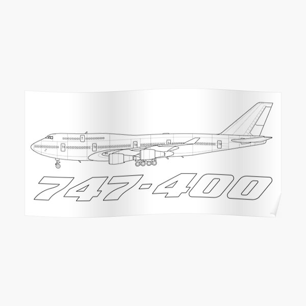 "Boeing 747-400 Outline" Poster for Sale by Avi8orGear | Redbubble