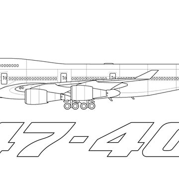 "Boeing 747-400 Outline" Postcard for Sale by Avi8orGear | Redbubble