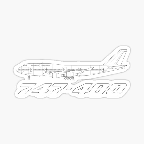 "Boeing 747-400 Outline" Sticker for Sale by Avi8orGear | Redbubble