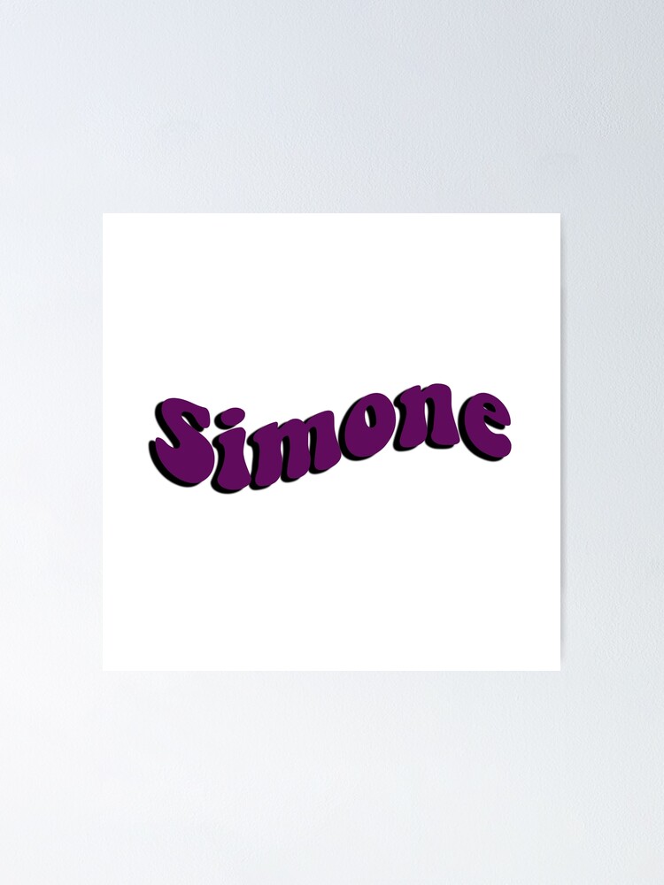 "Simone Purple Sticker Custom Name Design" Poster by PeachiesDesigns ...