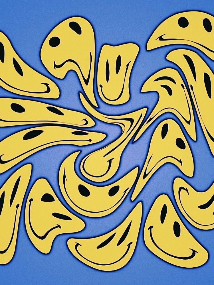 "Distorted smiley face " Sticker for Sale by Aesthetics1kyye | Redbubble