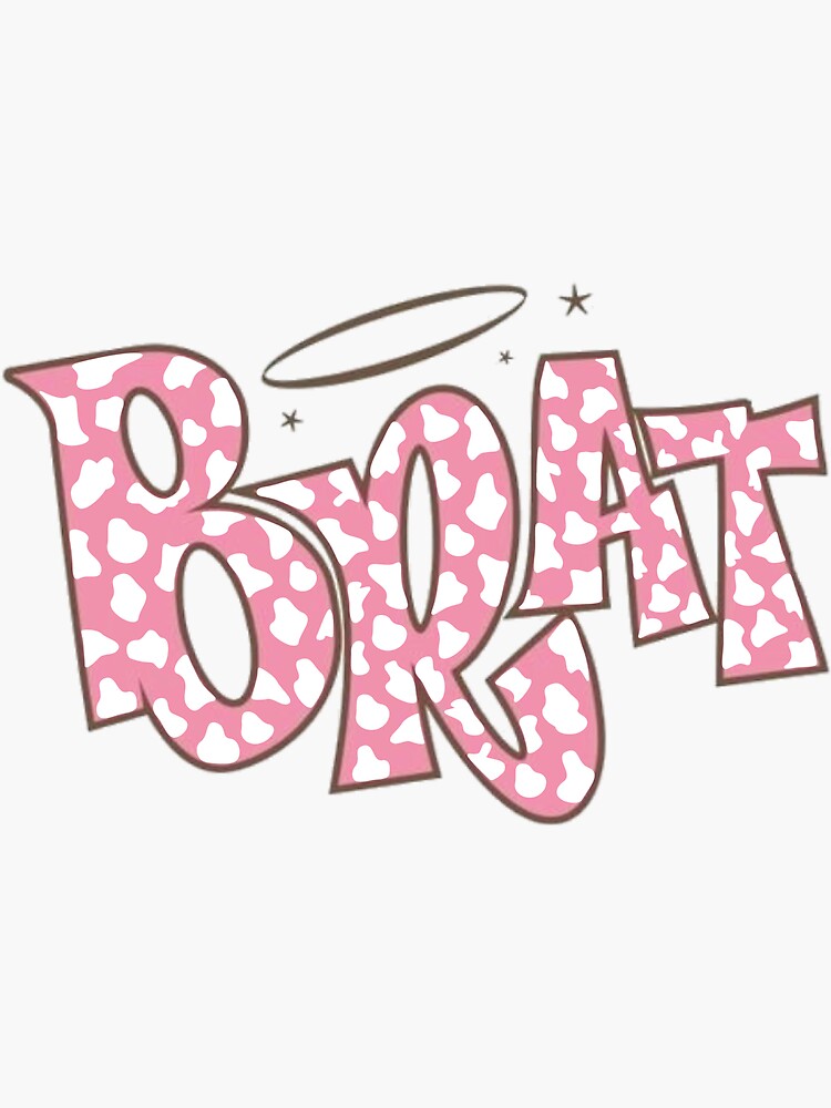 "brat cow print logo" Sticker for Sale by panddora | Redbubble