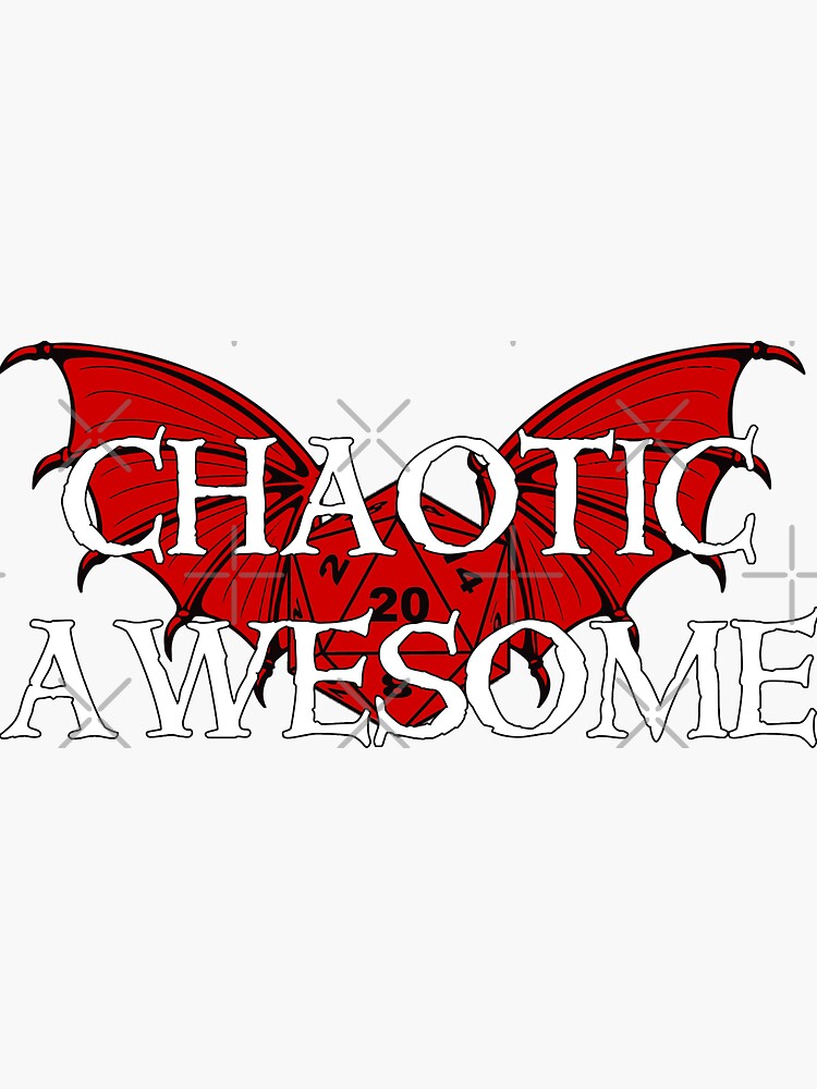 "Chaotic Awesome DnD Tabletop RPG" Sticker by hayseedbyte | Redbubble