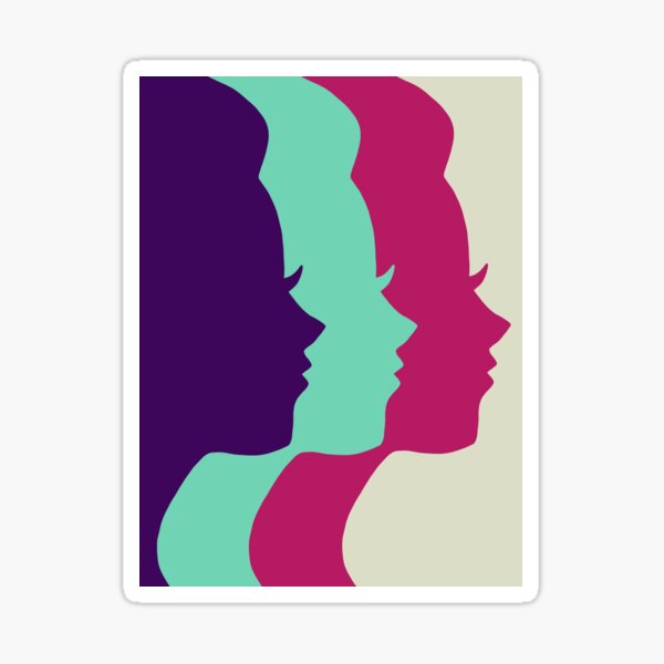 "Female Faces in Profile" Sticker for Sale by jessephotoart | Redbubble