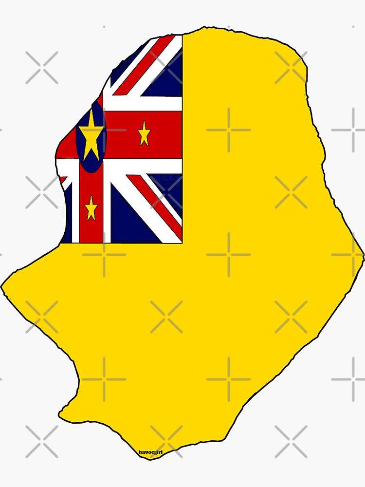 "Niue Map with Niuean Flag" Sticker for Sale by Havocgirl | Redbubble