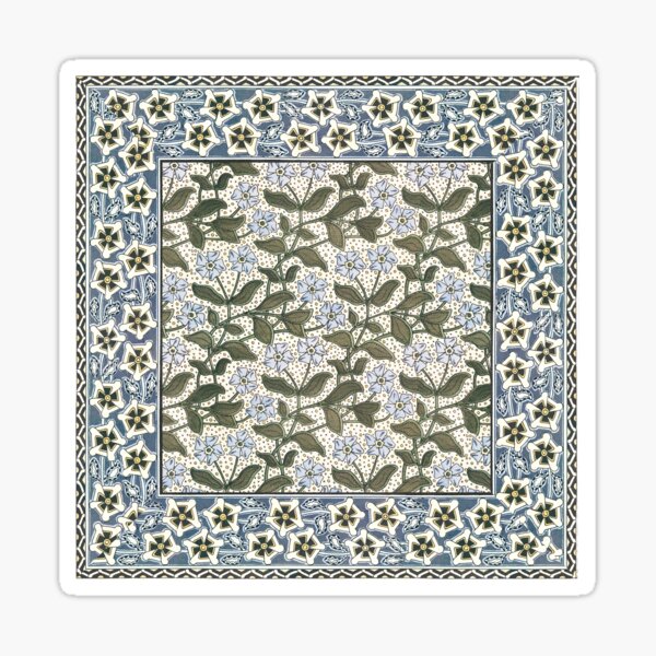 "Blue Flower Periwinkle Vinca Pattern" Sticker for Sale by antiqueart ...