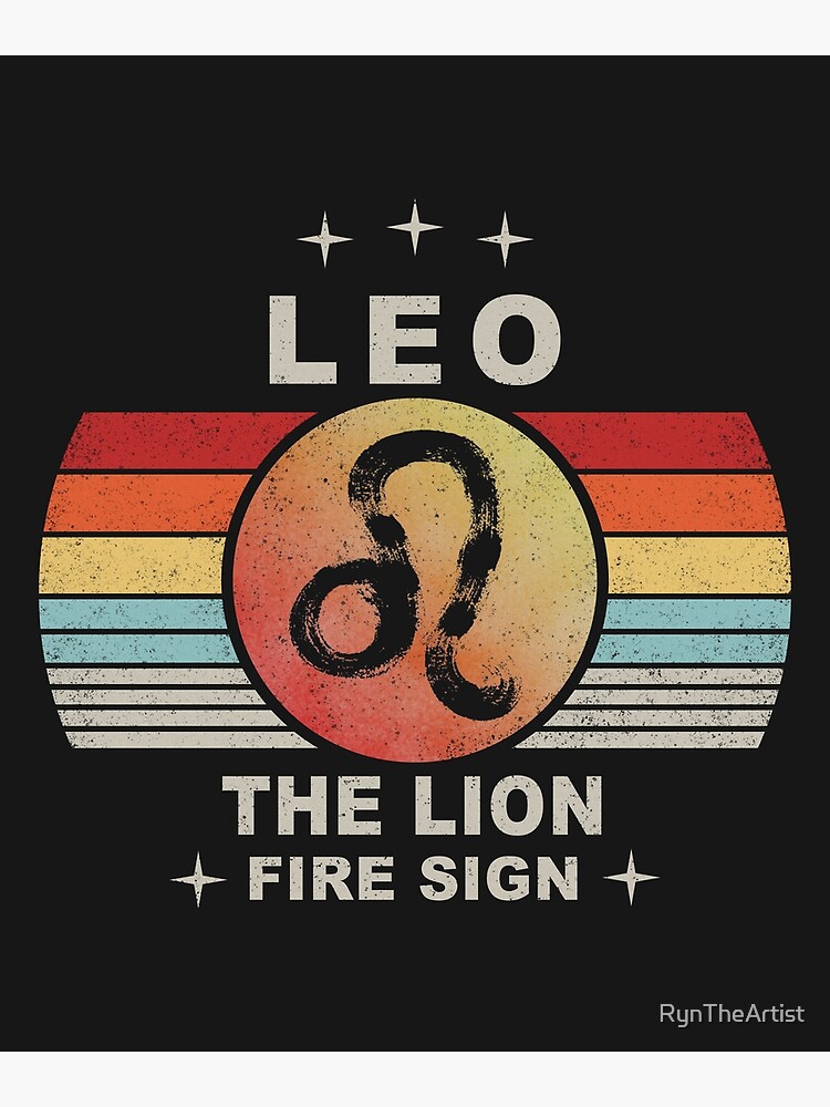 "Leo Fire Sign Astrology Zodiac Retro Vintage Element" Poster by ...