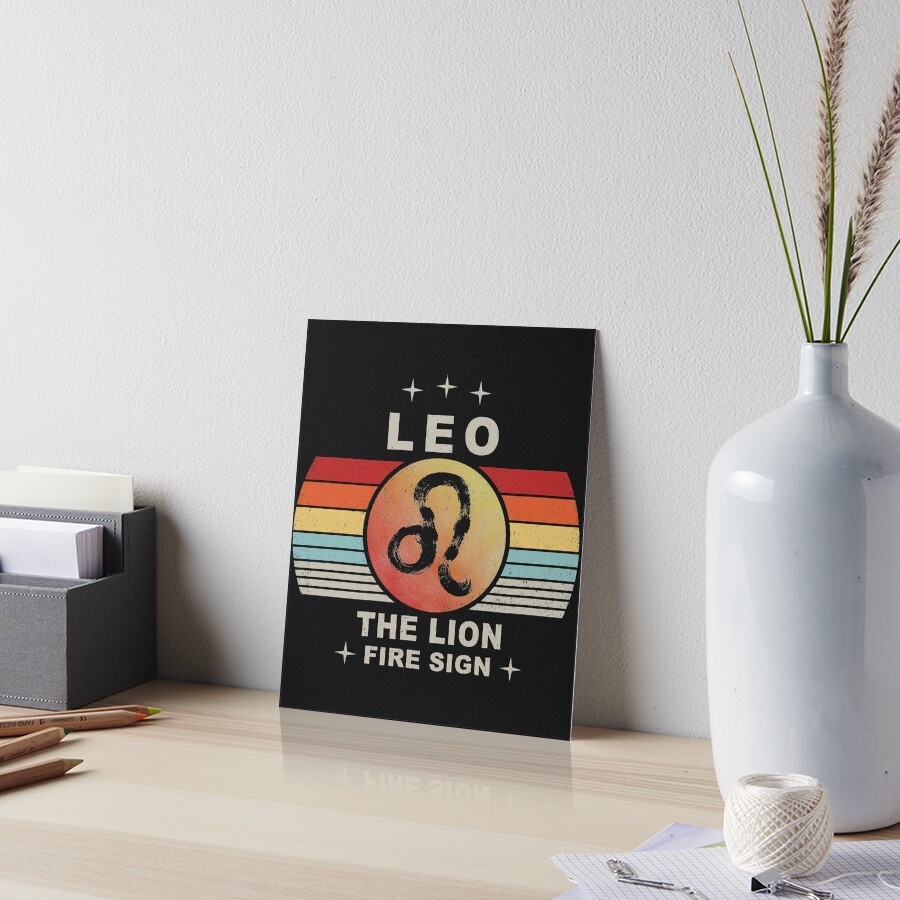 "Leo Fire Sign Astrology Zodiac Retro Vintage Element" Art Board Print ...