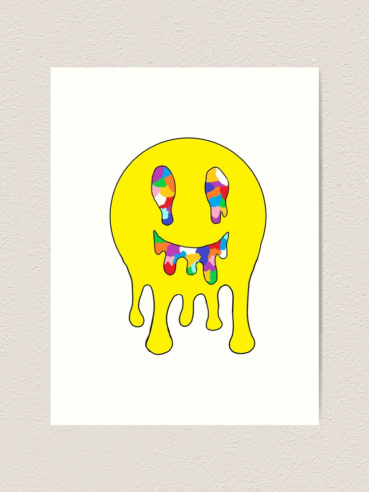 "Dripping Smiley Face" Art Print by isabela-quevedo | Redbubble