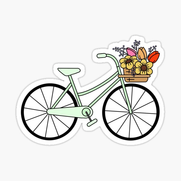 "Green Bike " Sticker for Sale by elliedoodles | Redbubble