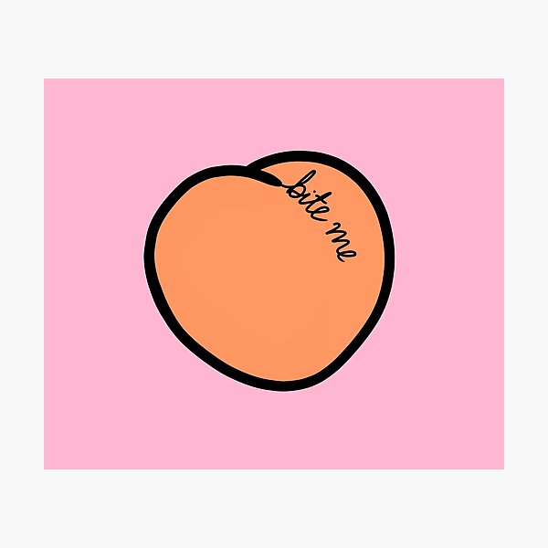 "Bite Me Cursive Peach" Photographic Print for Sale by tinyteacups ...