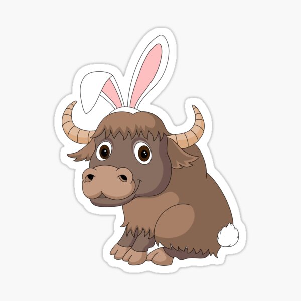 "Bunny Yak" Sticker by toristuff | Redbubble