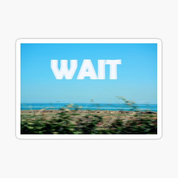 "WAIT!" Sticker by minimaliconic | Redbubble