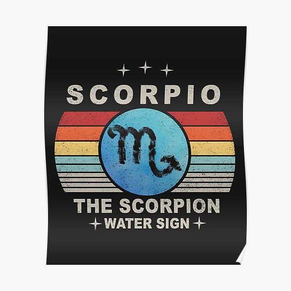 "Scorpio Water Sign Astrology Zodiac Retro Vintage Element" Poster for ...