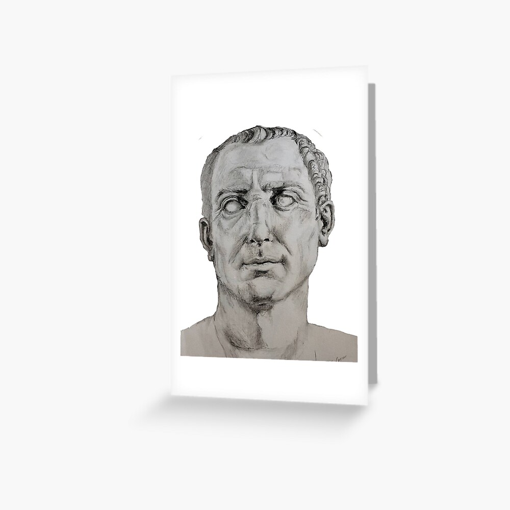"Julius Caesar Sketch on transparent background" Greeting Card for Sale ...