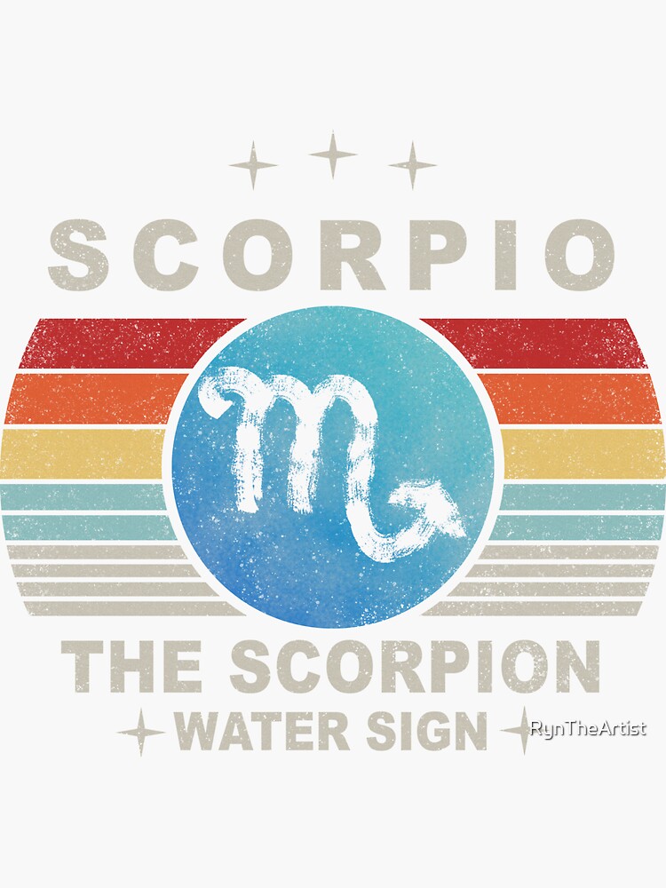 "Scorpio Water Sign Astrology Zodiac Retro Vintage Element" Sticker by ...