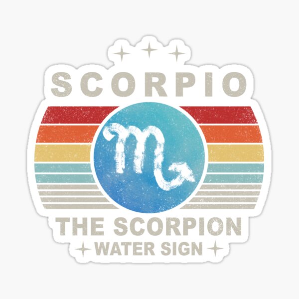 "Scorpio Water Sign Astrology Zodiac Retro Vintage Element" Sticker by ...