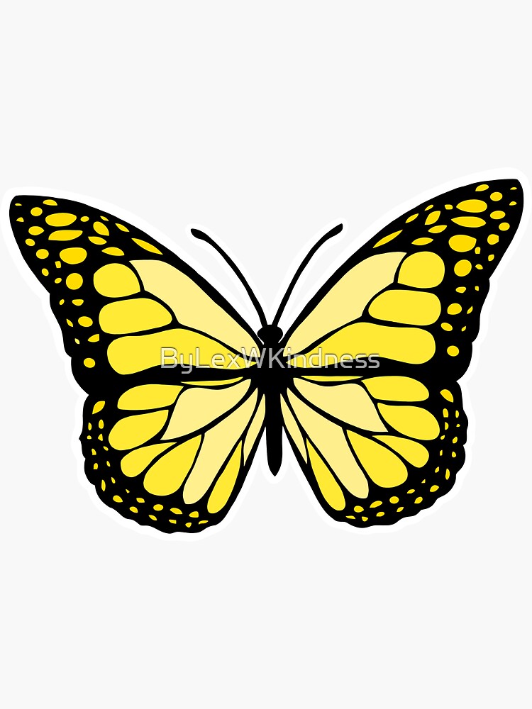 "Yellow Butterfly Sticker" Sticker by ByLexWKindness | Redbubble