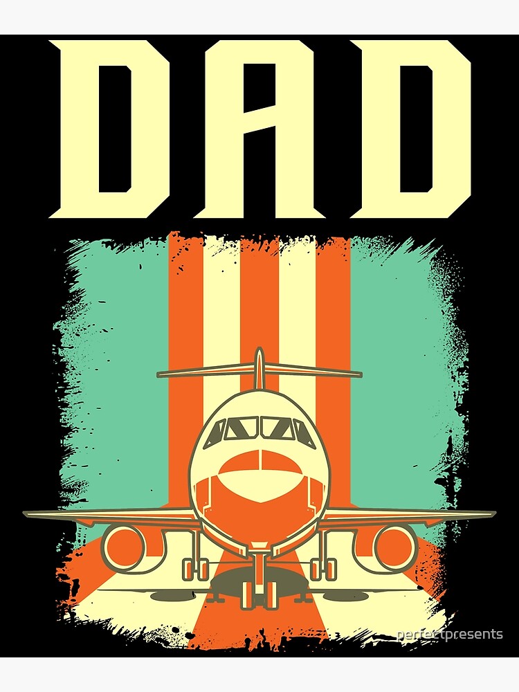 "Retro Airplane Pilot Dad Plane Aviation Father" Poster for Sale by ...
