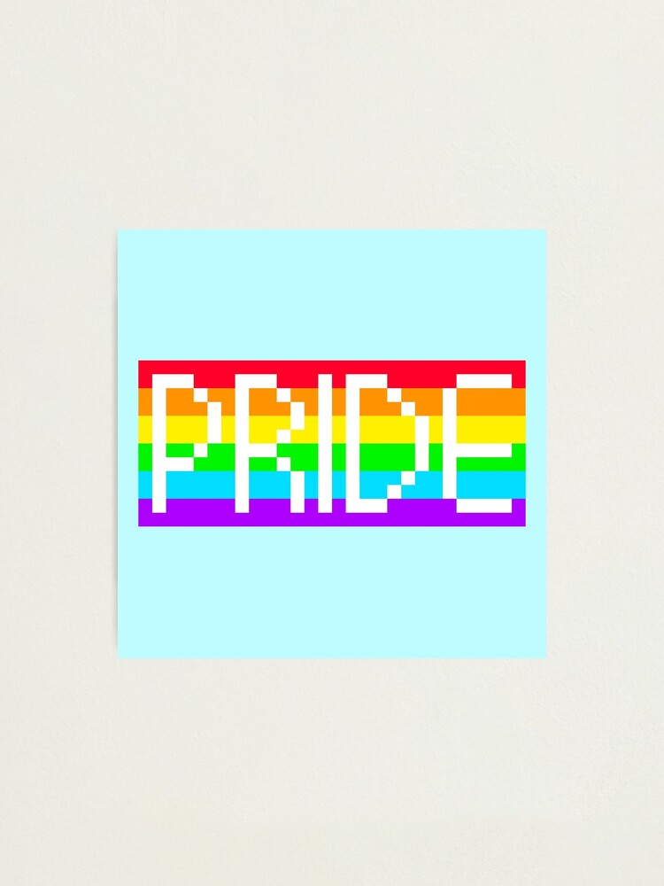 "PRIDE Pixel Art LGBTQ Rainbow Flag" Photographic Print for Sale by ...