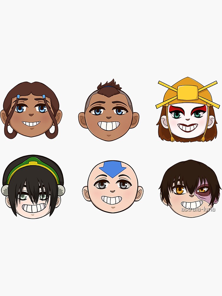 "Aang Gaang Set" Sticker for Sale by astraia-luna | Redbubble