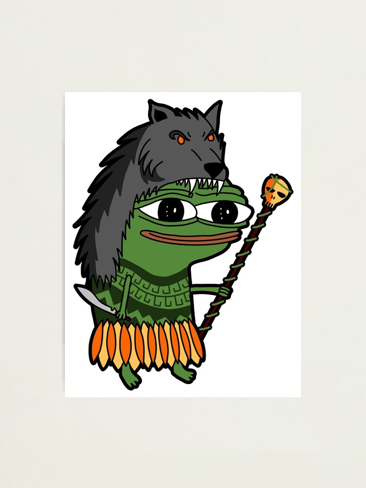"Peepo Shaman - Powerful young pepe wizard wielding Skull Staff ...