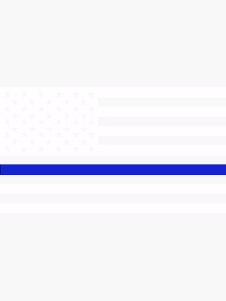 Pegatina «Línea azul delgada - Bandera estadounidense con líneas azules ...