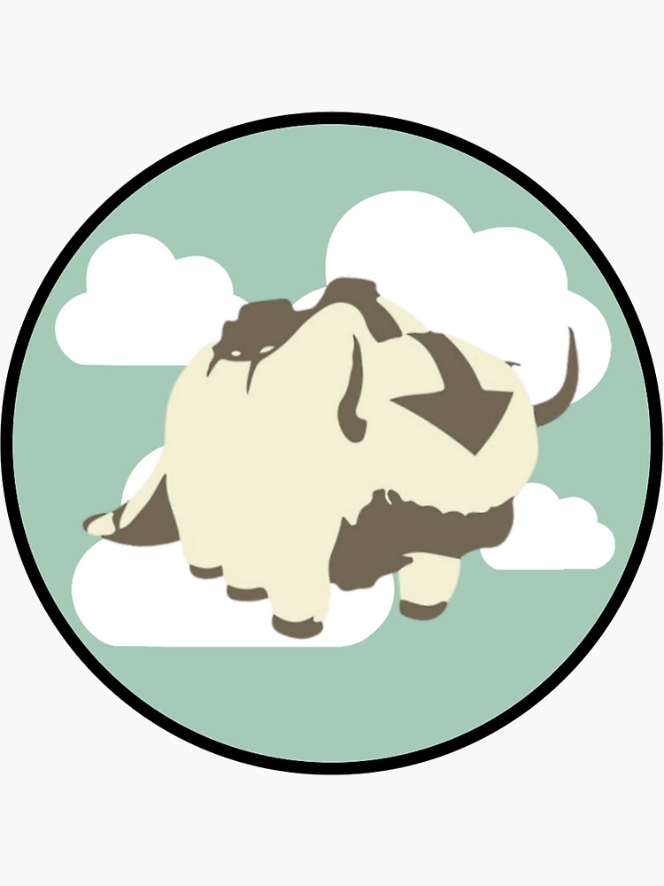 "Flying Appa (ATLA)" Sticker for Sale by lunarcactus | Redbubble