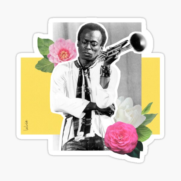 "Miles Davis Collage" Sticker for Sale by luliga | Redbubble