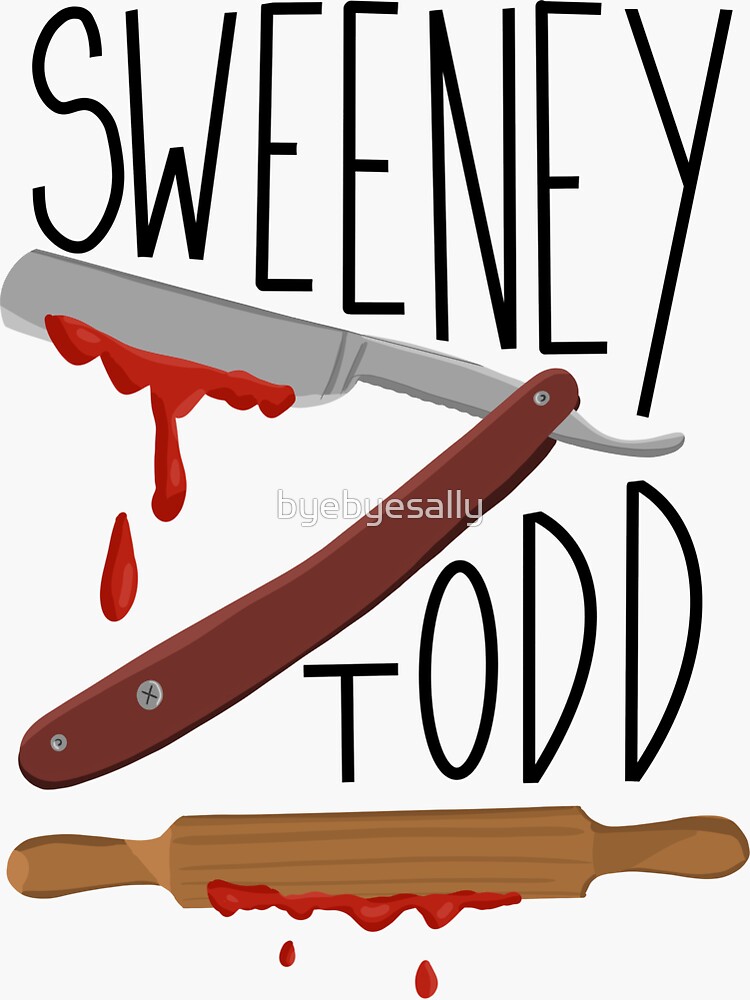 "Sweeney Todd: Razor and Rolling Pin" Sticker for Sale by byebyesally ...