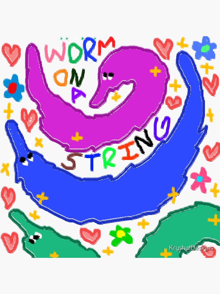 "Colorful Magic Wiggly Worm on a String Meme " Sticker for Sale by ...
