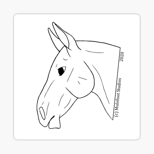 "Mule Line Art" Sticker for Sale by Abbeyrose6100 | Redbubble