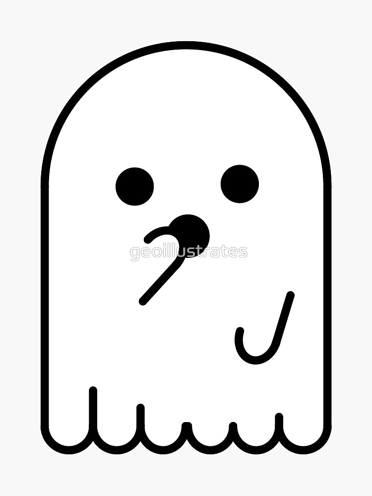 "Shocked Ghost Sticker" Sticker by geoillustrates | Redbubble