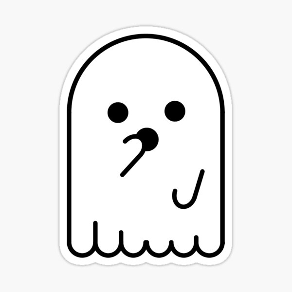 "Shocked Ghost Sticker" Sticker by geoillustrates | Redbubble