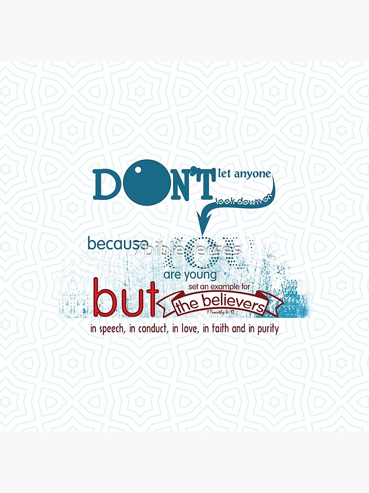 "1 Timothy 4 12 example for the believers in speech, in conduct, in ...