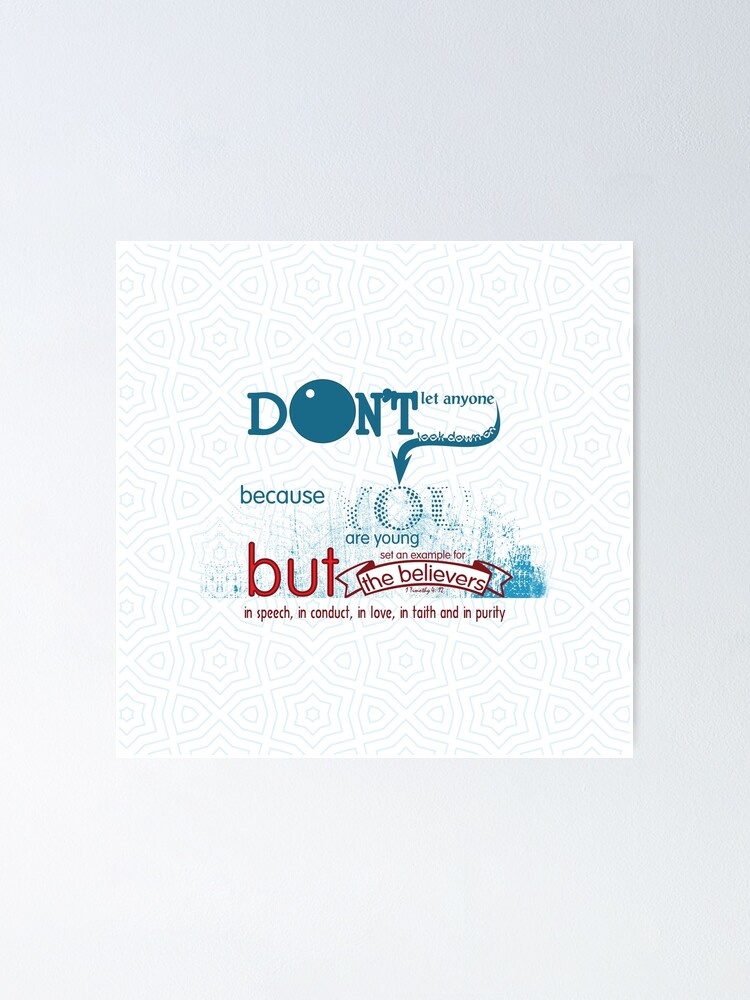 "1 Timothy 4 12 example for the believers in speech, in conduct, in ...