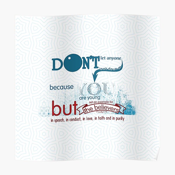 "1 Timothy 4 12 example for the believers in speech, in conduct, in ...