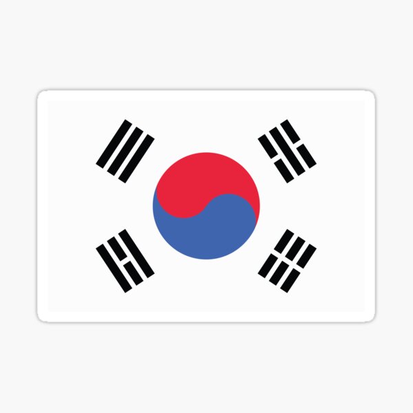 "South Korea Flag" Sticker by abbazabba | Redbubble