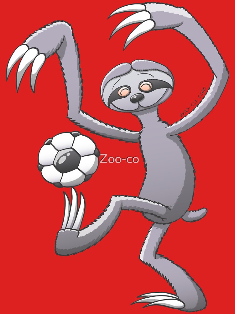 "Cool Sloth Playing with a Soccer Ball" T-shirt for Sale by Zoo-co ...
