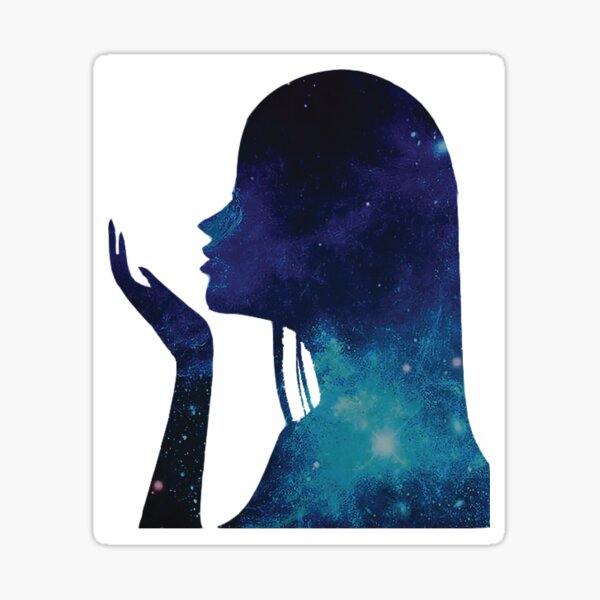 "Galaxy Girl " Sticker for Sale by DoodleMode | Redbubble