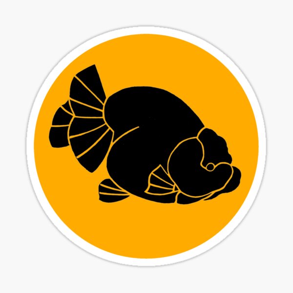 "Ranchu Goldfish Logo 0824A" Sticker for Sale by Nosnah | Redbubble