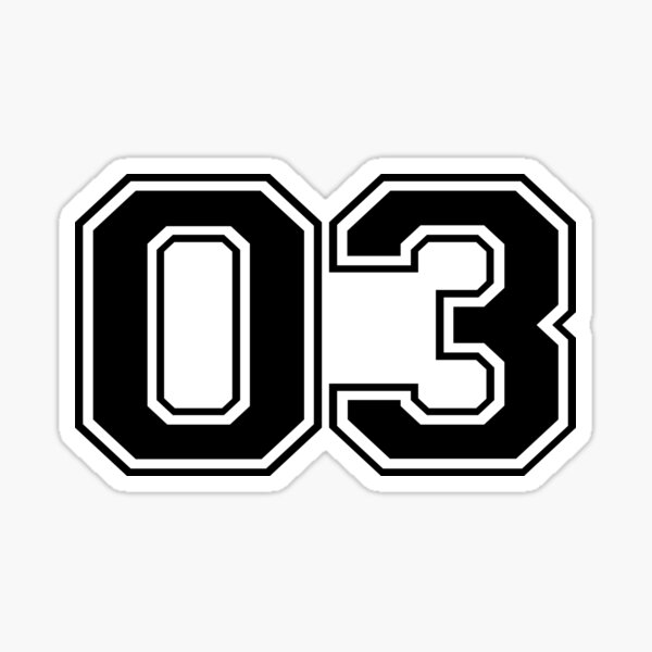 Pegatina «Gráfico del número 03 del equipo universitario» de karinnem ...