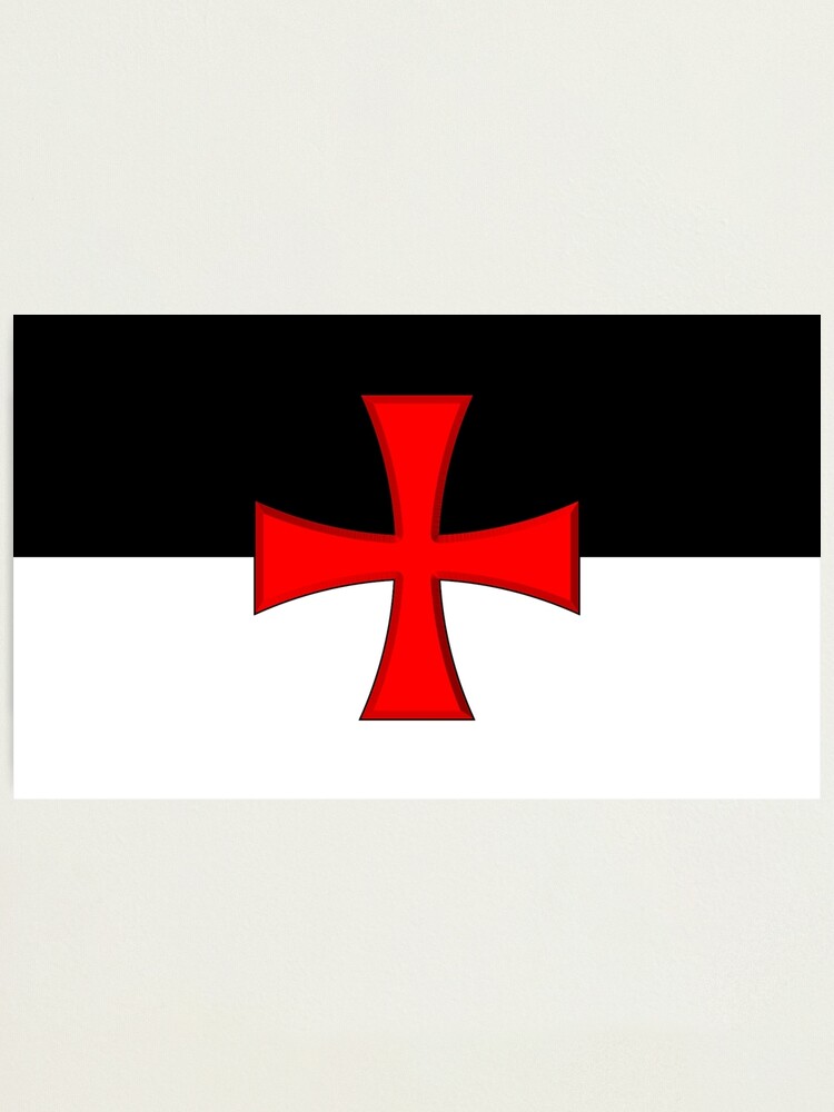 Lámina fotográfica «Bandera de Caballero Templario, utilizada por los ...