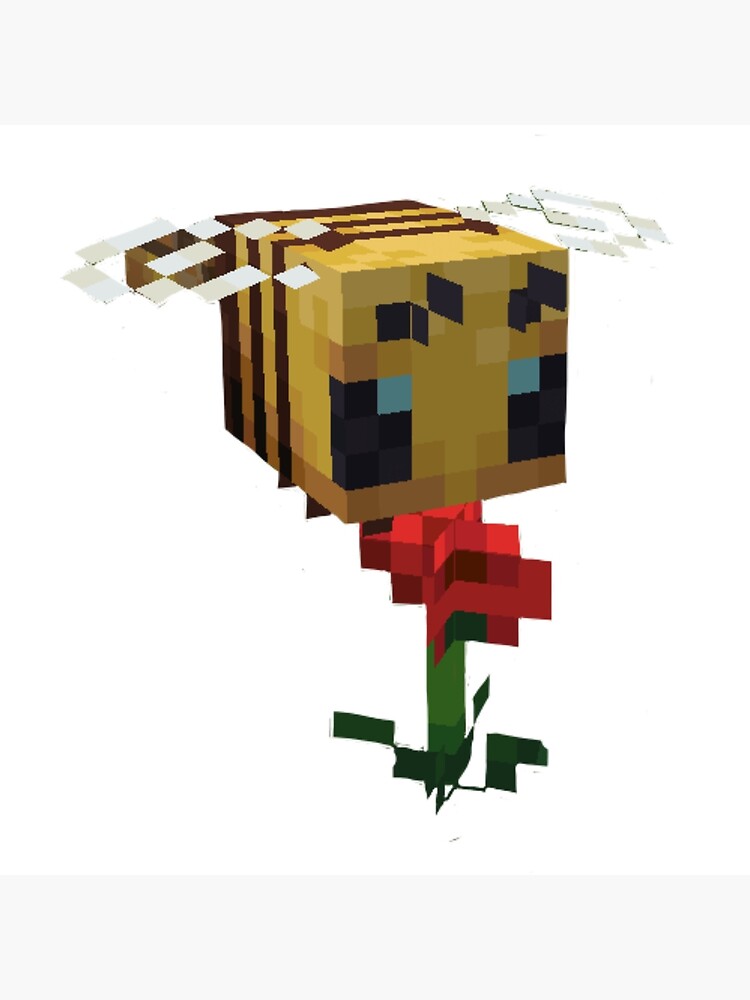 "Minecraft bee with flower" Poster by abbi-sami-belle | Redbubble