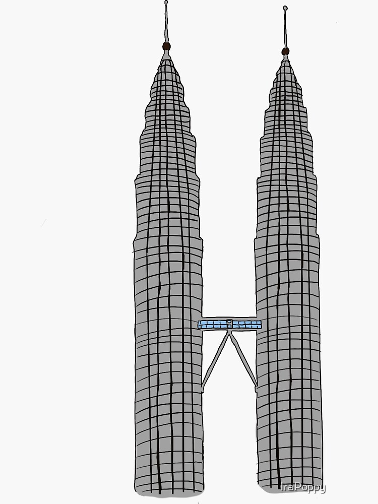 "KLCC Twin Towers" Sticker for Sale by IraPoppy | Redbubble